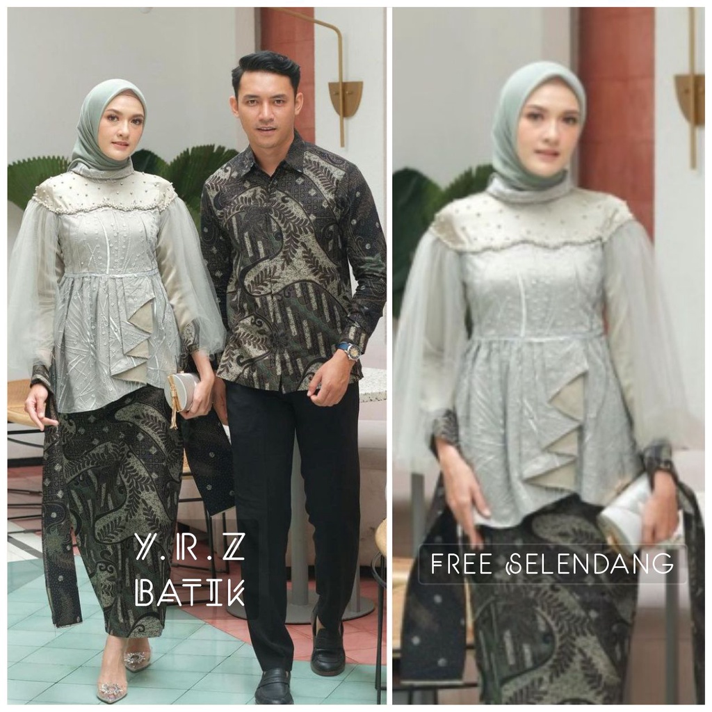 Jual Baju Couple Batik Kebaya Brokat Modern, Vanilla series Batik ...