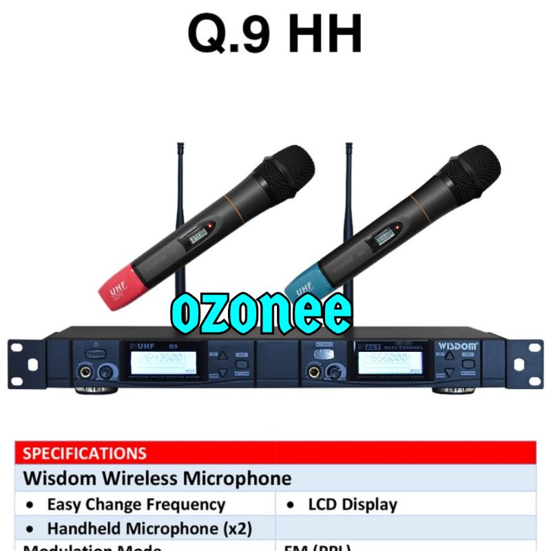 Jual MIC WIRELESS WISDOM Q9 MICROPHONE WIRELESS WISDOM Q9 MULTI CHANNEL ...