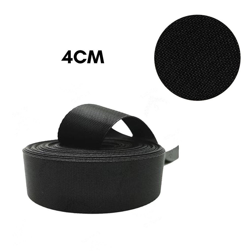 Jual Aksesoris Tas Tali Bisban / Webbing Nylon (HITAM) 4 cm (HALUS ...