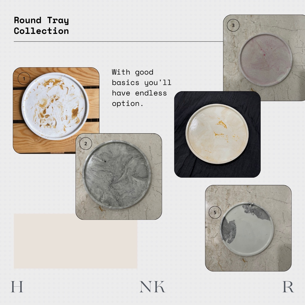 Jual Concrete Tray Bulat / Concrete Coaster Bulat / Marble Concrete ...