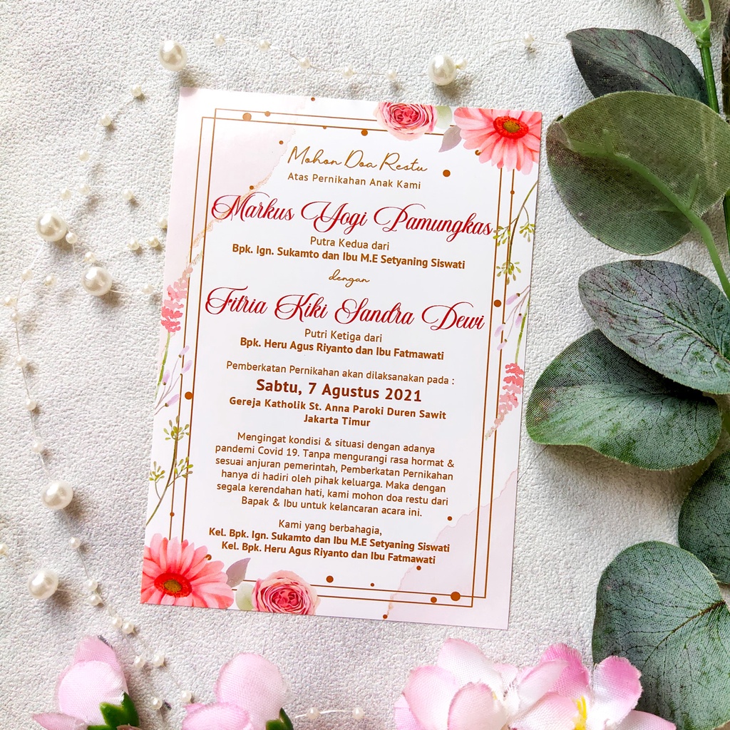 Jual Kartu / Stiker ucapan syukur / Tasyakuran pernikahan / mohon doa restu pernikahan wedding ...