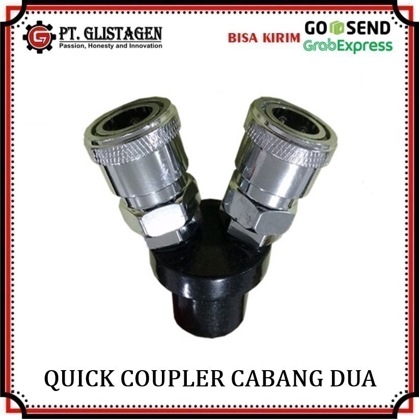 Jual Coupler Cabang 2/Quick Coupler Cabang 2 Kopler Sambungan Kompresor Quick Coupling 2 Way ...