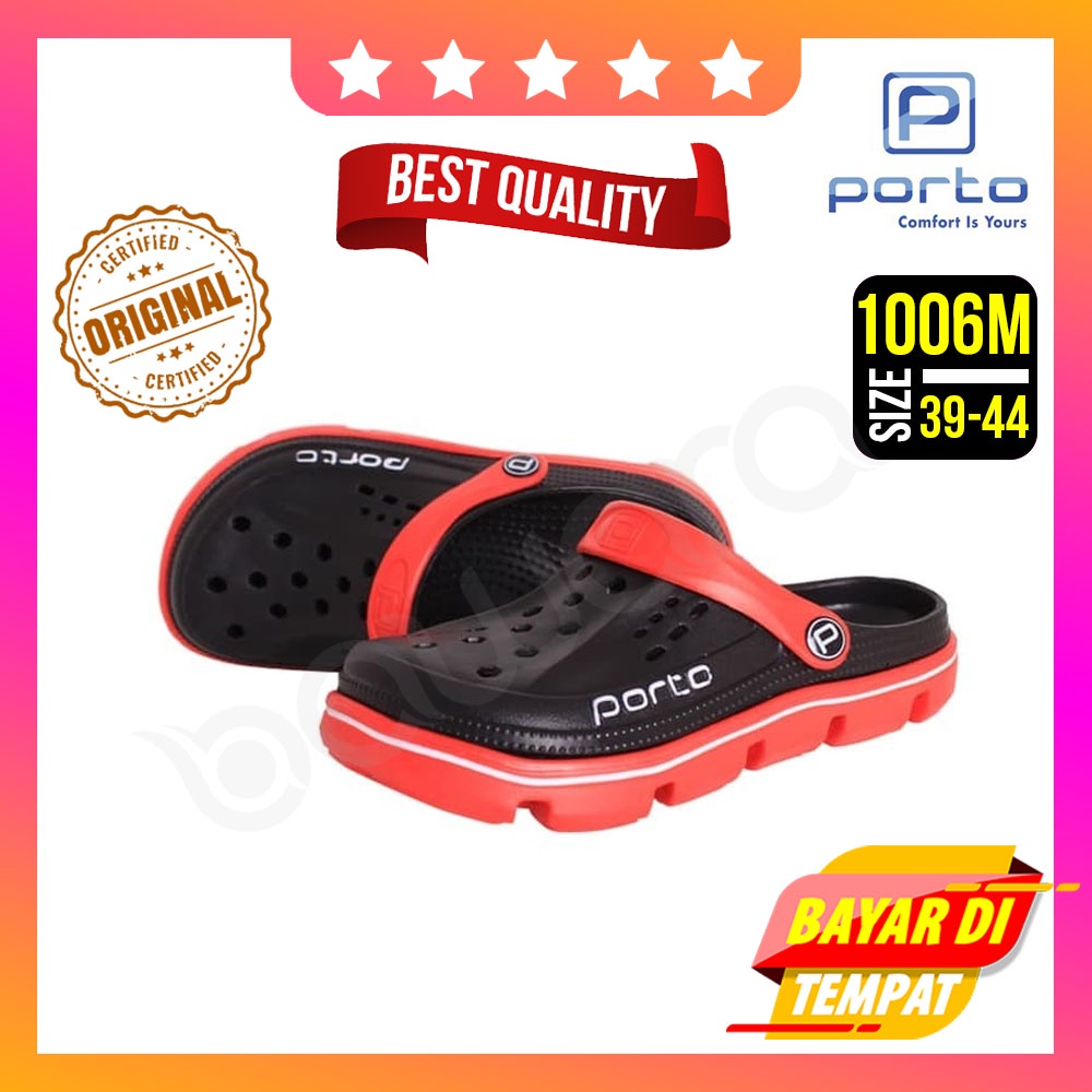 Jual Sandal Pria Dewasa Original Porto Bahan Karet Sendal Pria Wanita ...