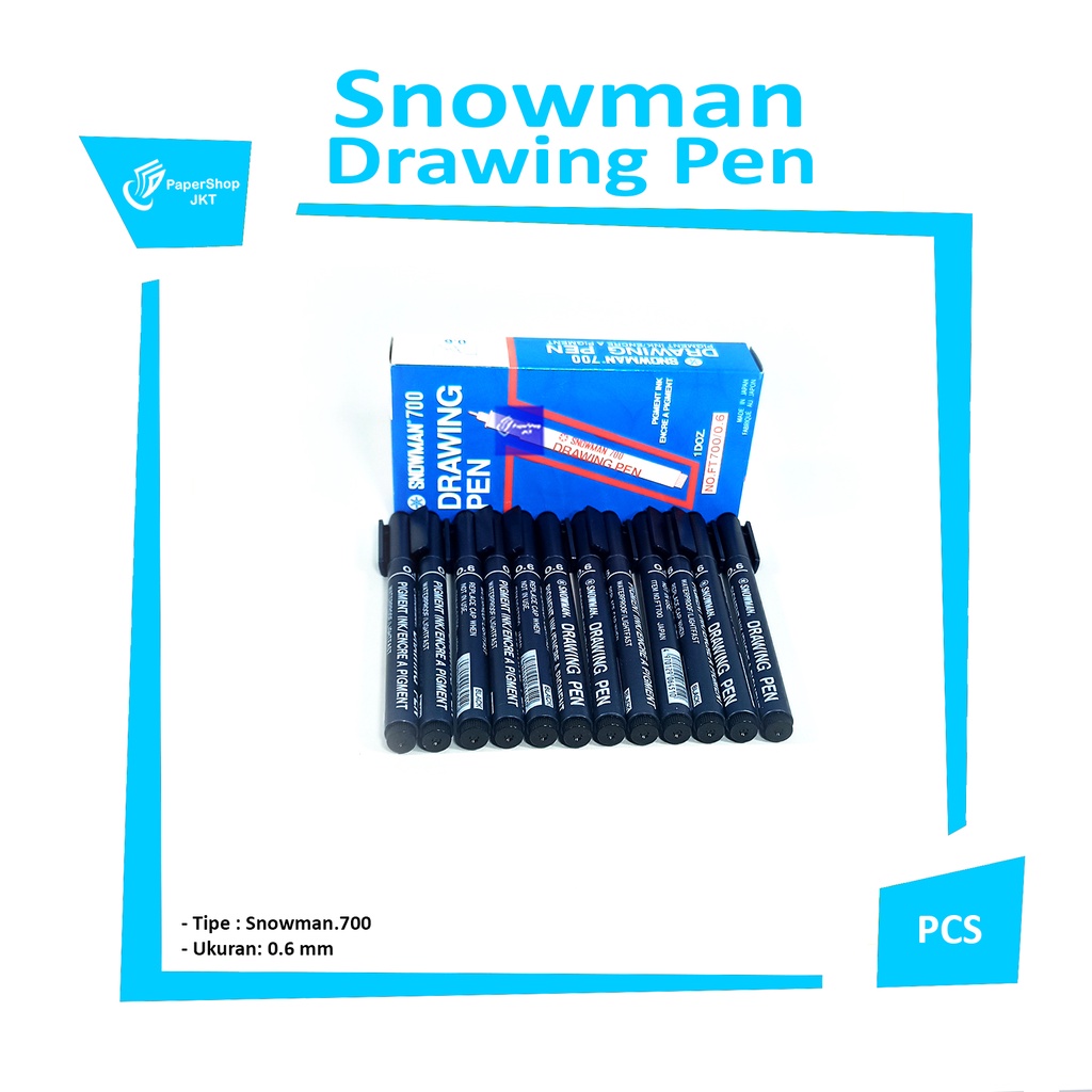 Jual SNOWMAN - Drawing Pen 0.6 700 Hitam - Pcs | Shopee Indonesia