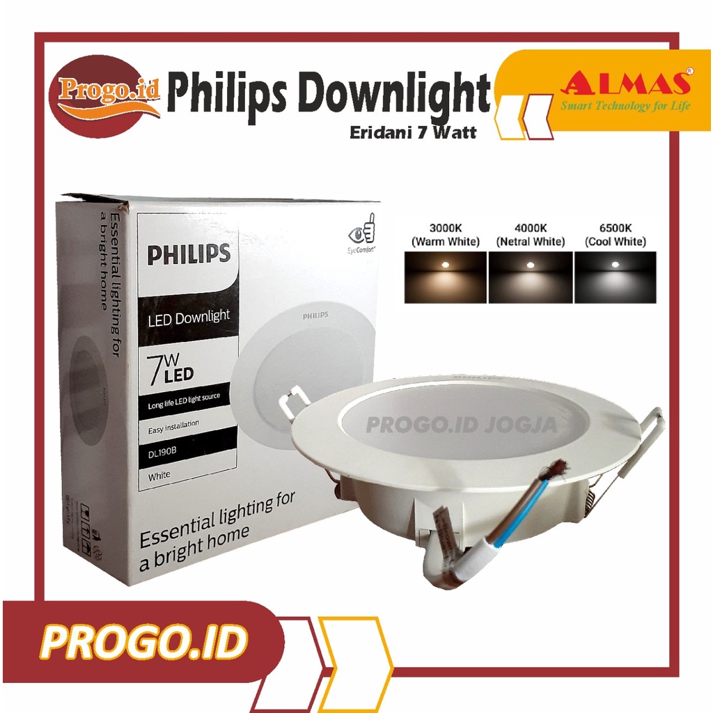 Jual LAMPU LED PHILIPS DOWNLIGHT BOHLAM PHILIP MURAH GARANSI 7 W 7WATT ...