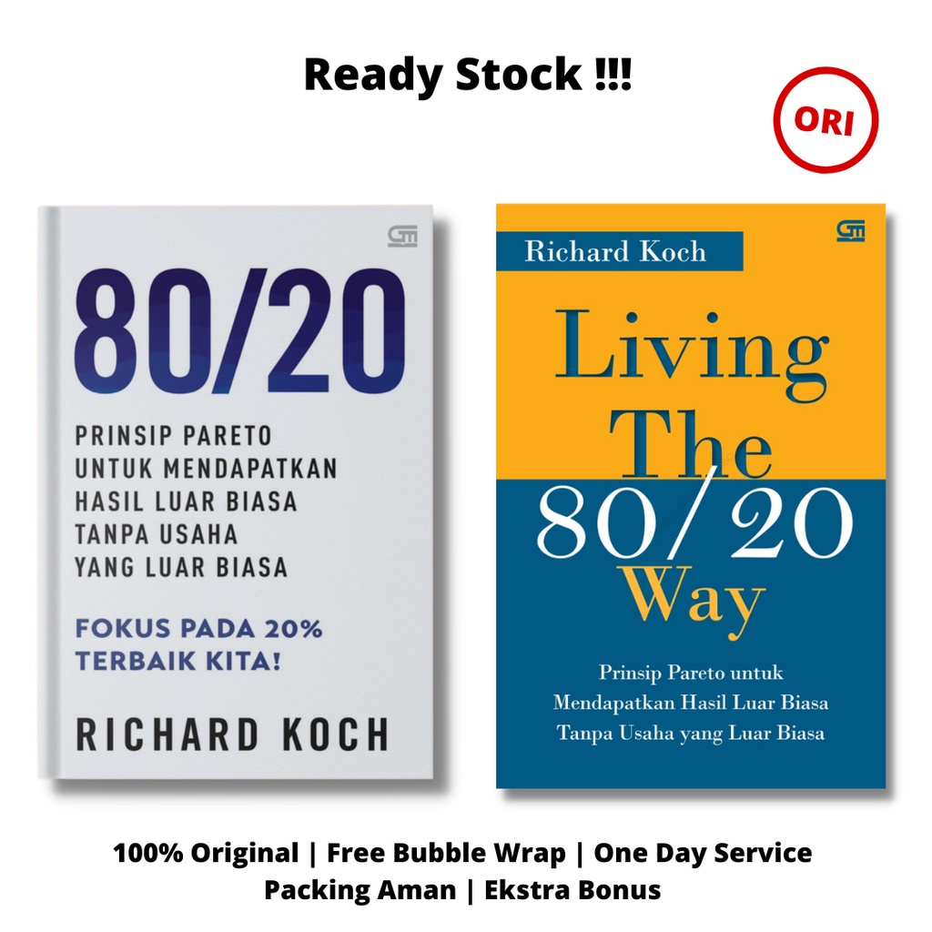 Jual 80/20 Prinsip Pareto & Living The 80/20 Way - Richard Koch ...