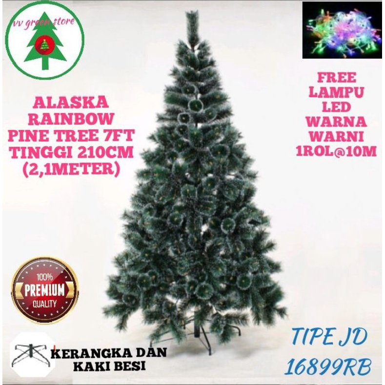 Jual Pohon Natal Murah 210cm /2,1meter/7 feet ALASKA RAINBOW PINE tree tipe JD16899RB | Shopee ...