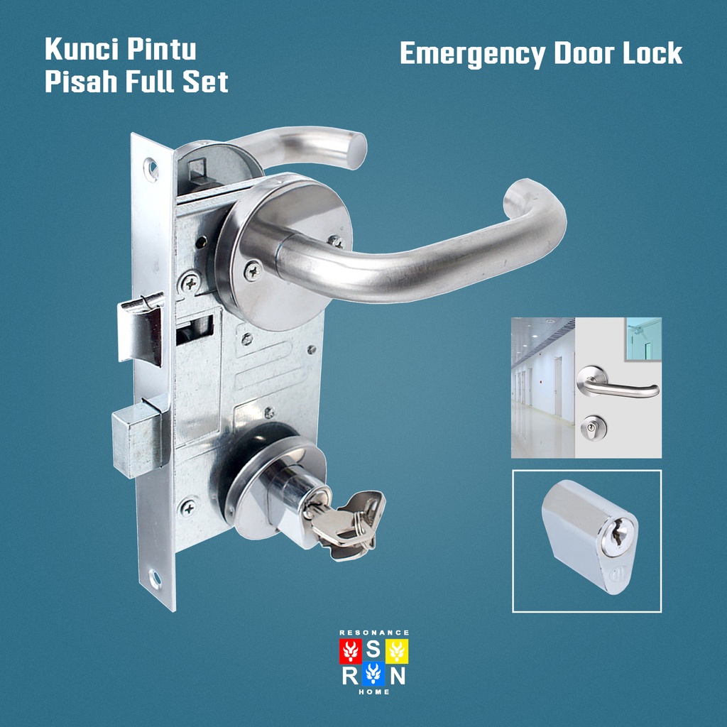 Jual Set Handle Kunci Pintu Pisah Gagang Pintu Premium Door Lock ...