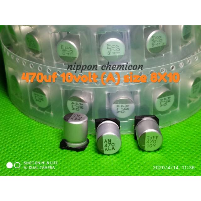 Jual Solid kapasitor capasitor elko elco SMD 470uf 10v 8X10 original ...
