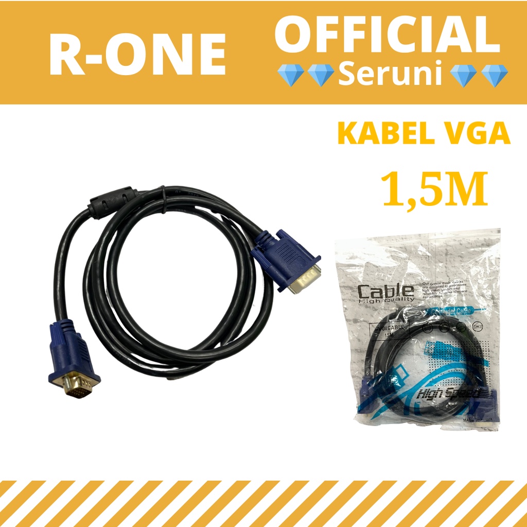 Jual KABEL VGA 1,5 METER R-ONE GOOD QUALITY Gold Plated | Shopee Indonesia