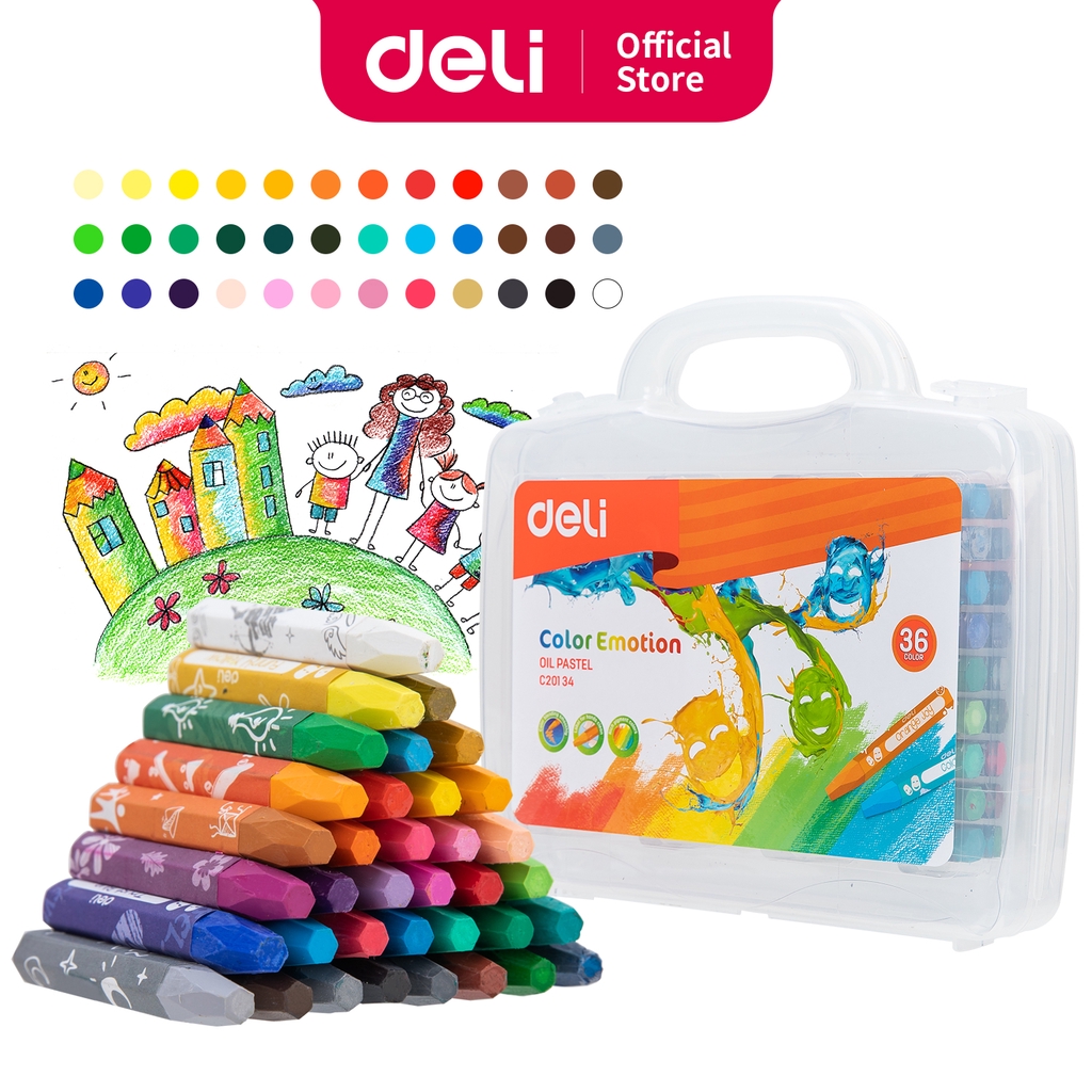Jual Deli Oil Pastel Crayon 12/24/36 Warna cerah sempurna tidak beracun ...