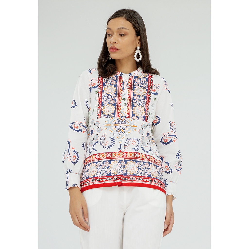 Jual MINIMAL Red Paisley Border Shirt RED PAISLEY | Shopee Indonesia