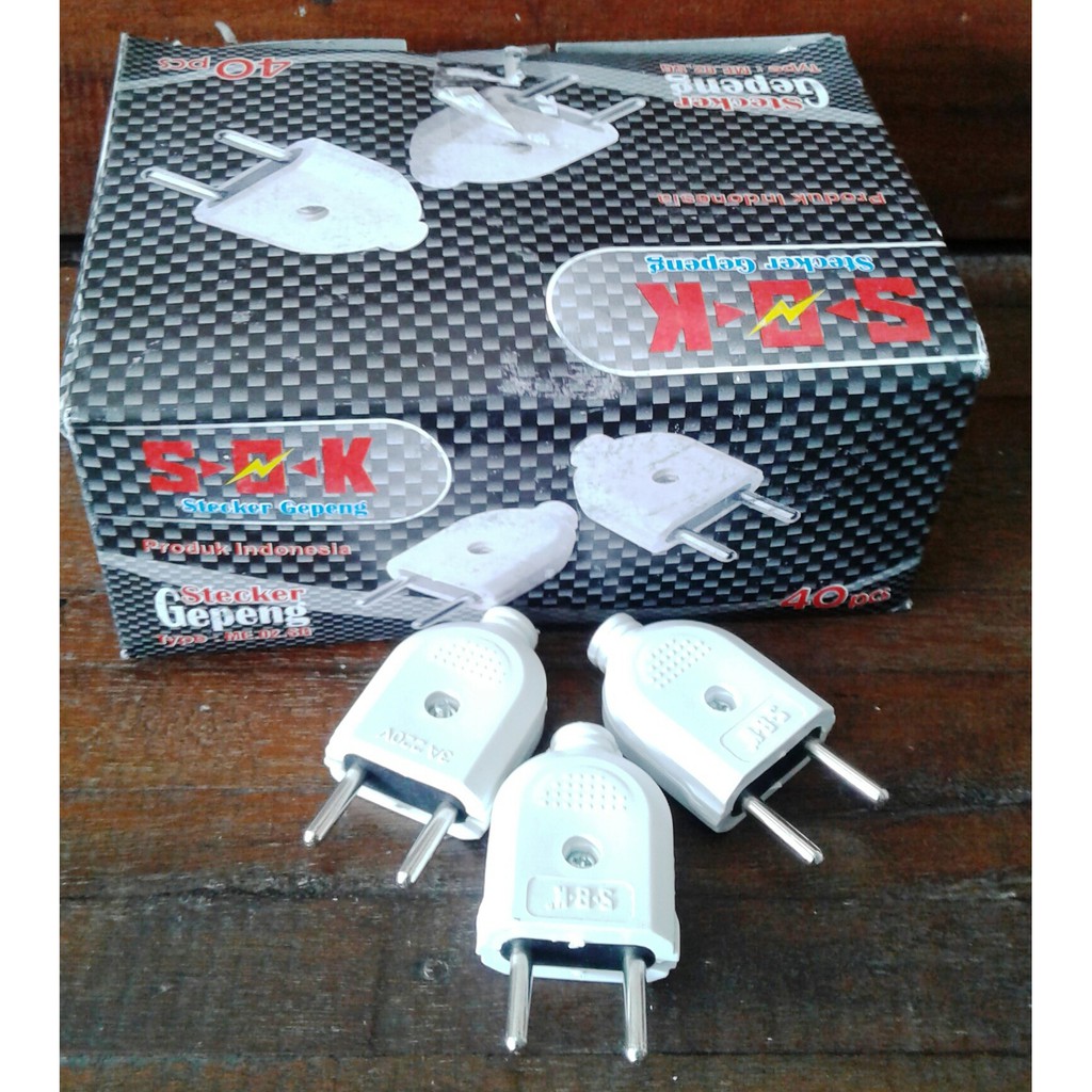 Jual Steker Gepeng / Colokan Listrik Merk Sok Putih MURAH | Shopee ...