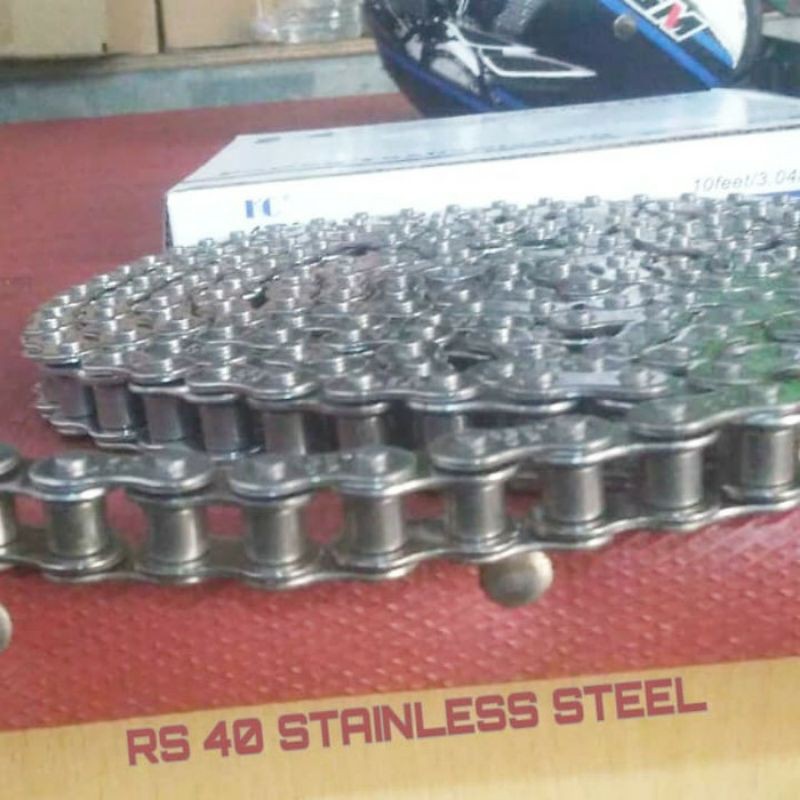 Jual Chain RS 40 SS Stainless RS40 SUS RS 40x1R Rantai Transmisi RS-40 ...