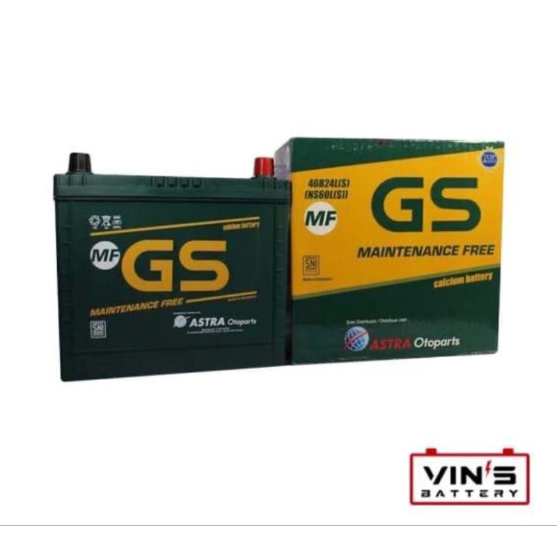 Jual Aki Mobil GS Astra MF NS60LS 45 Ah Innova Bensin/Mazda/Yaris/CRV/HRV | Shopee Indonesia