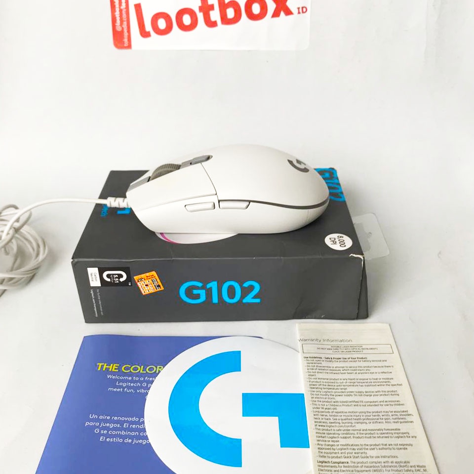 Jual Mouse Gaming Logitech G102 Wired RGB Lightsync WHT [SECOND] | Shopee Indonesia