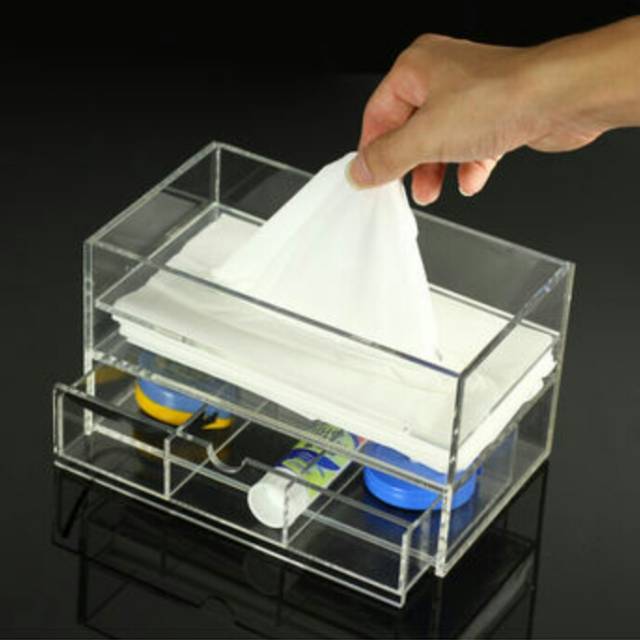 Jual Tempat tisu akrilik / kotak tissue 3 laci / ACRYLIC | Shopee Indonesia
