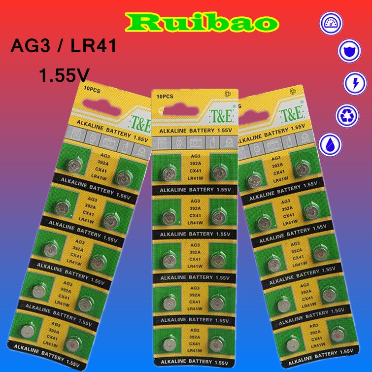 Jual Baterai 1 lempeng 10 Pcs / AG3 / LR41 / AG 3 Kancing Bulat ...
