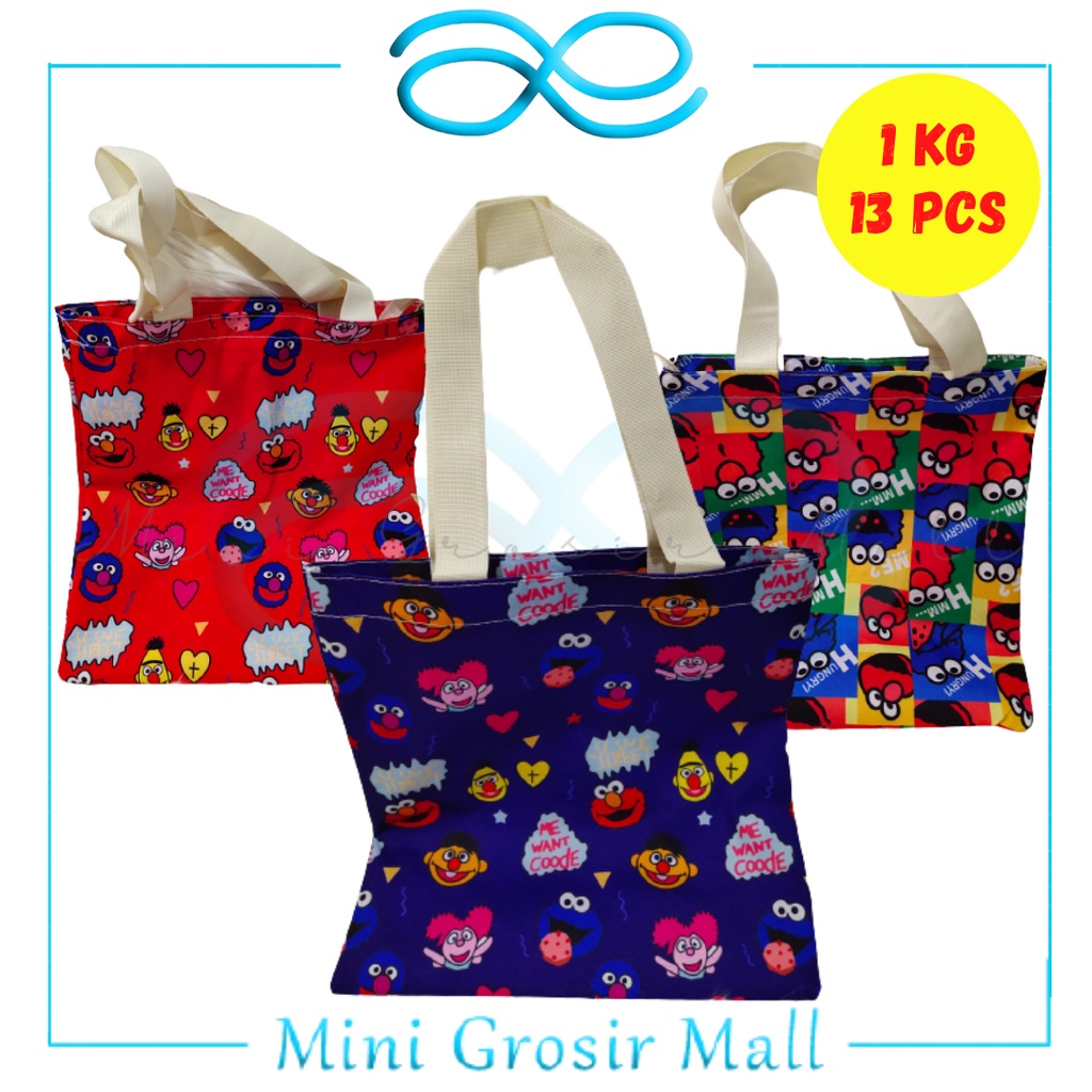 Jual MGM COD Tote Bag Gambar Elmo Tas Selempang Sesame Street Elmo ...