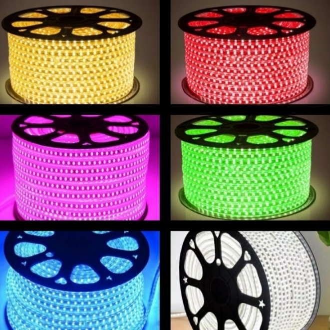 Jual 1 roll LED Strip Selang 5050 SMD 220 Volt lampu Hias Dekorasi ...