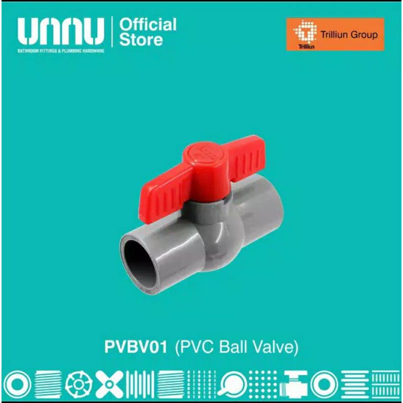 Jual STOP KRAN AIR PVC BALL VALVE PVBV01 1/2" 3/4" 11/4" 11/2 "2 inch ...