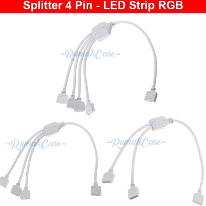Jual Splitter Cabang 1 to 2 3 4 LED Strip RGB Pin Header Kabel Male ...