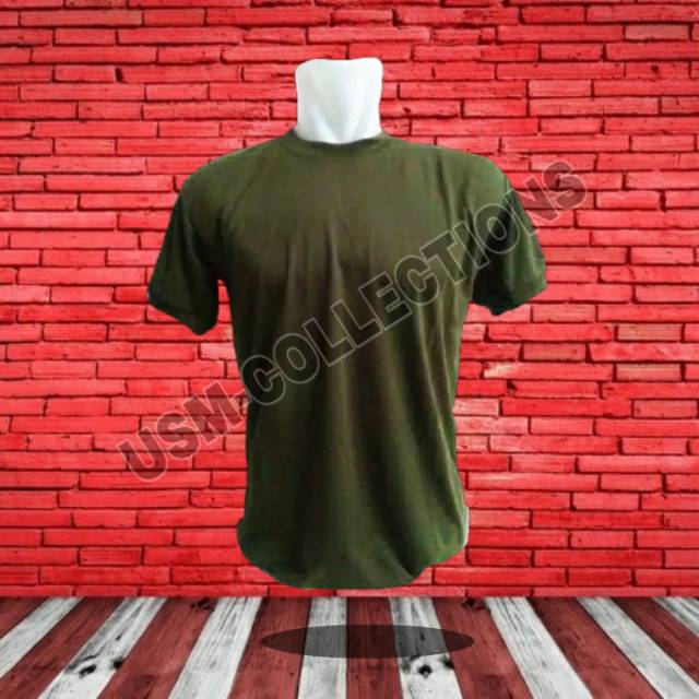 Jual Kaos pendek hijau polos / kaos pdl/pdh/TNI/army daleman lapangan ...