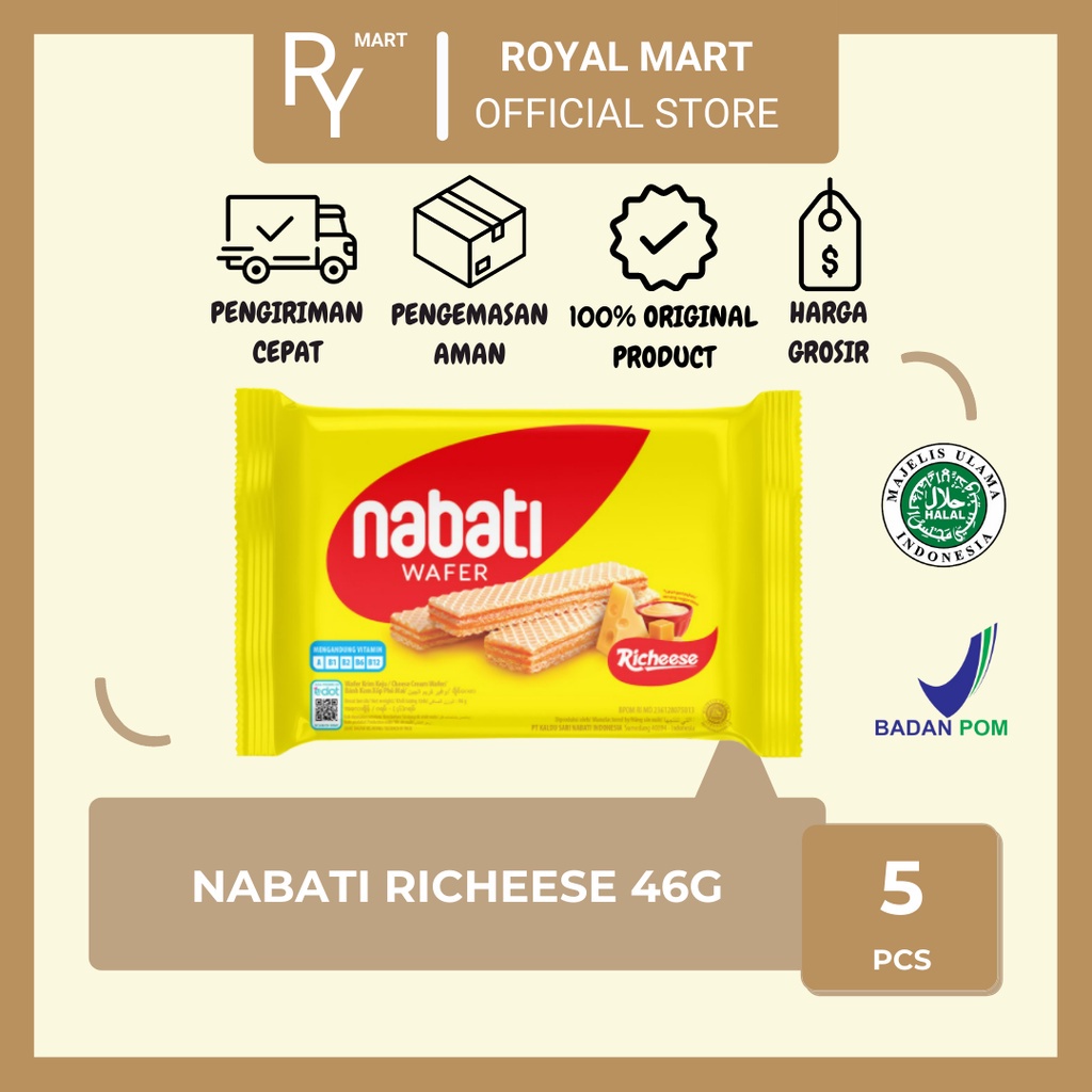 Jual Nabati Wafer Keju Richeese 46g x 5's | Shopee Indonesia