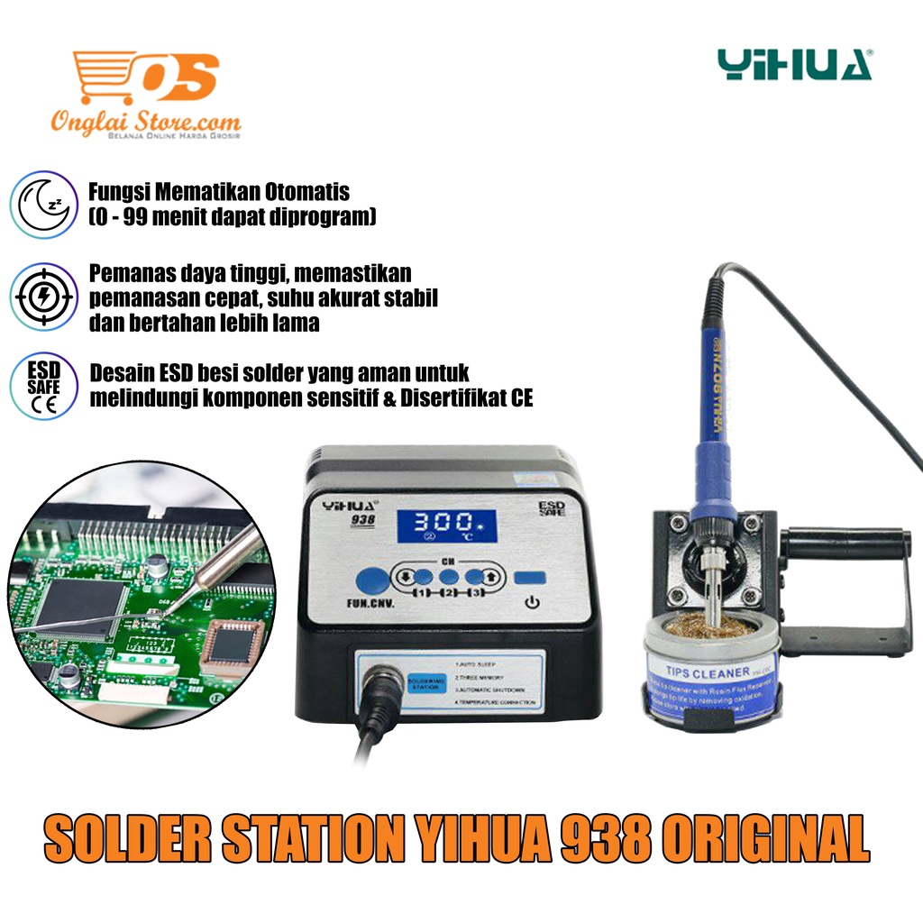 Jual SOLDER STATION YIHUA 938 SODERING STATION DIGITA ORIGINAL | Shopee Indonesia