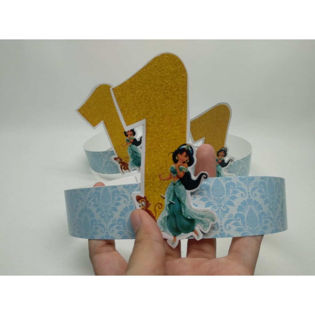 Jual Topi Ulang Tahun Melingkar Angka Custom Karakter Princess Jasmine ...