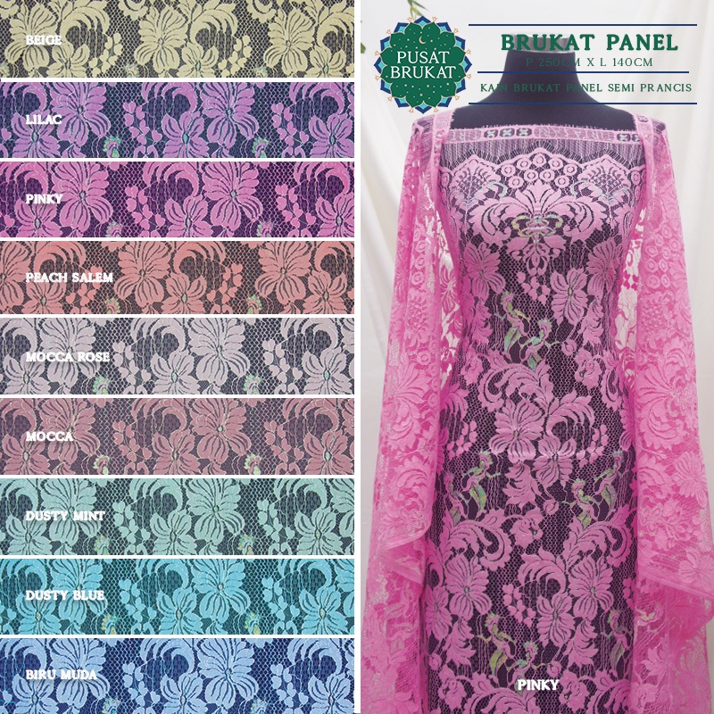 Jual KAIN BROKAT SEMI ITALY SHIMMERING METALIK / BRUKAT PANEL TIRTA ...