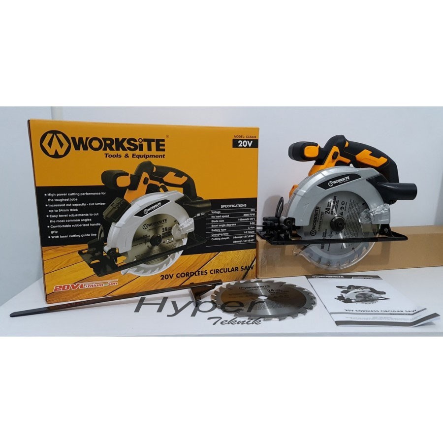 Jual MESIN CIRCULAR SAW 6,5" CORDLESS CCS 334 WORKSITE UNIT ONLY ...