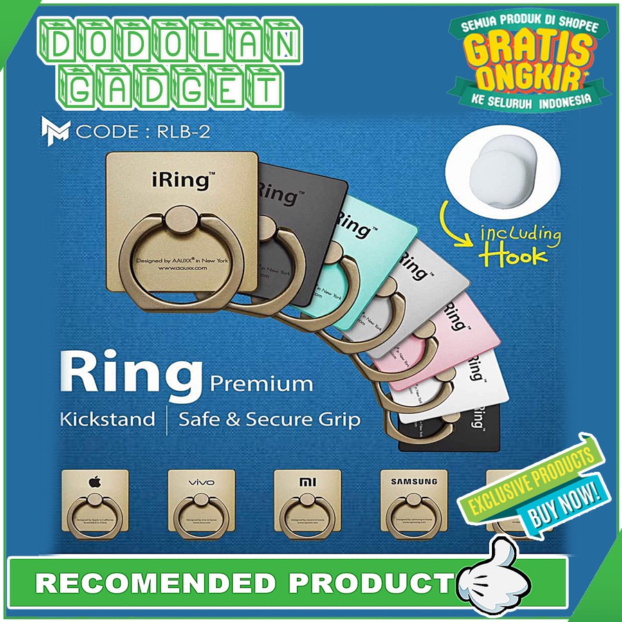 Jual Ring Stand Logo Branded + Hook "IRING" - RLB2 | Shopee Indonesia