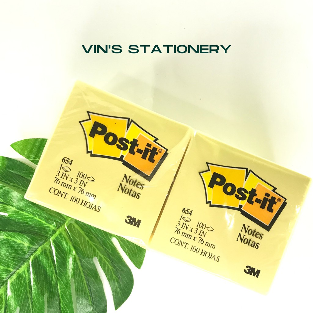 Jual ORIGINAL STICKY NOTE / POST IT 3M 654 WARNA KUNING PER PACK ...