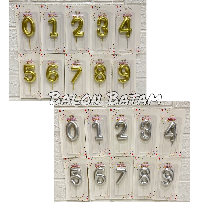Jual Lilin Angka Gold Silver Kecil +- 5-6cm | Shopee Indonesia