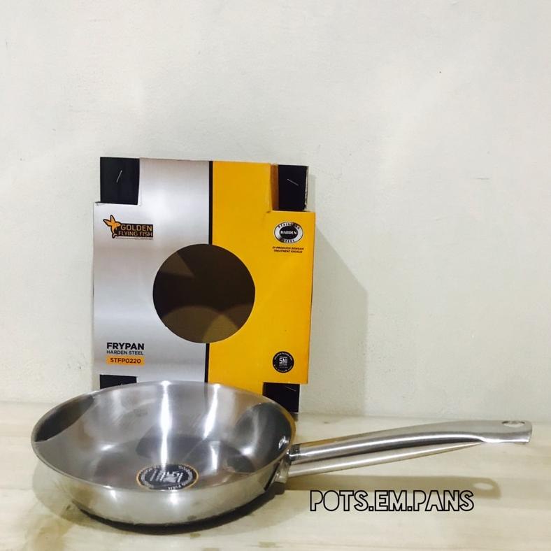 Jual Golden Flying Fish Fry Pan Stainless Harden Steel Anti Lengket ...