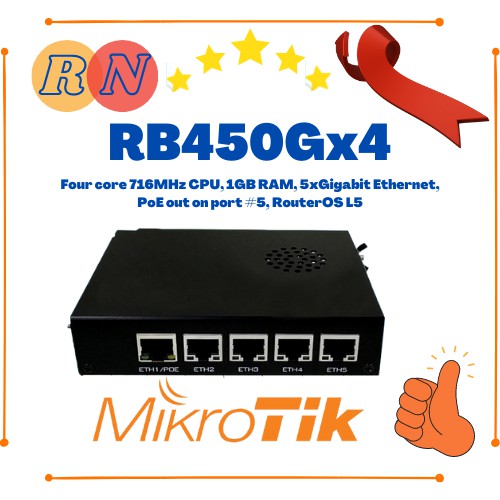 Jual Mikrotik RB450Gx4 5 Port Gigabit Ethernet | Shopee Indonesia