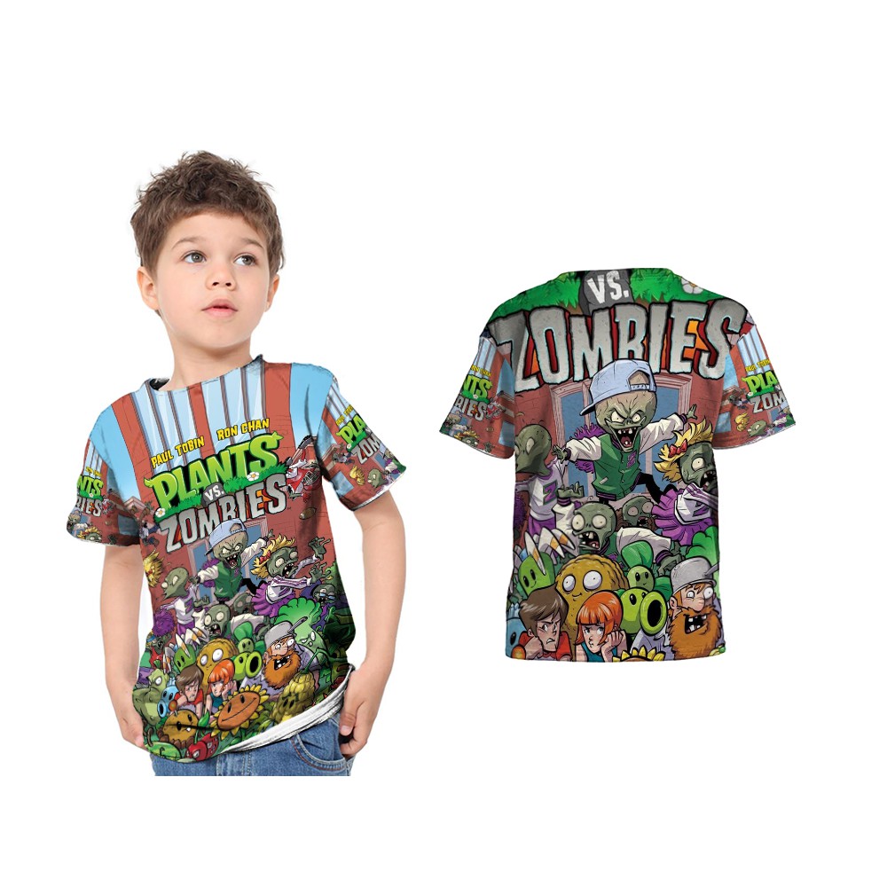 Jual Kaos Baju Tshirt Anak Plant Vs Zombie Art 6 fullprint Custom ...