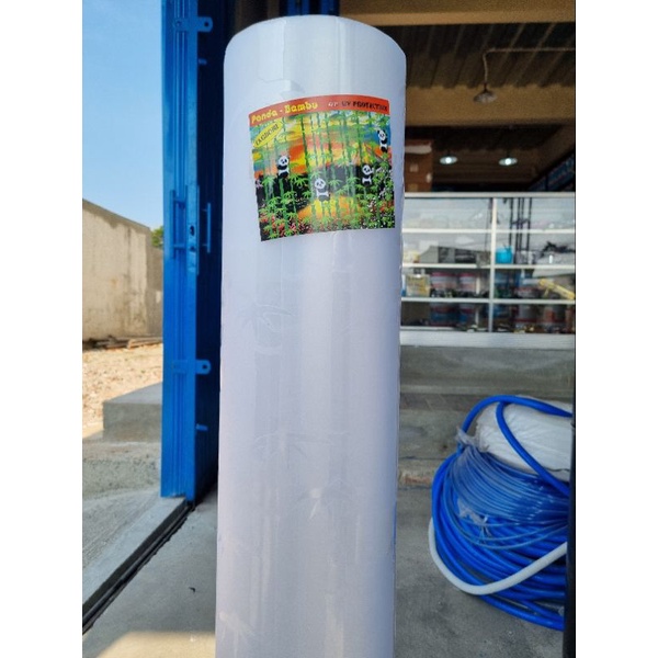 Jual Fiber pagar penutup pagar fiber plat motif bambu panda warna putih ...