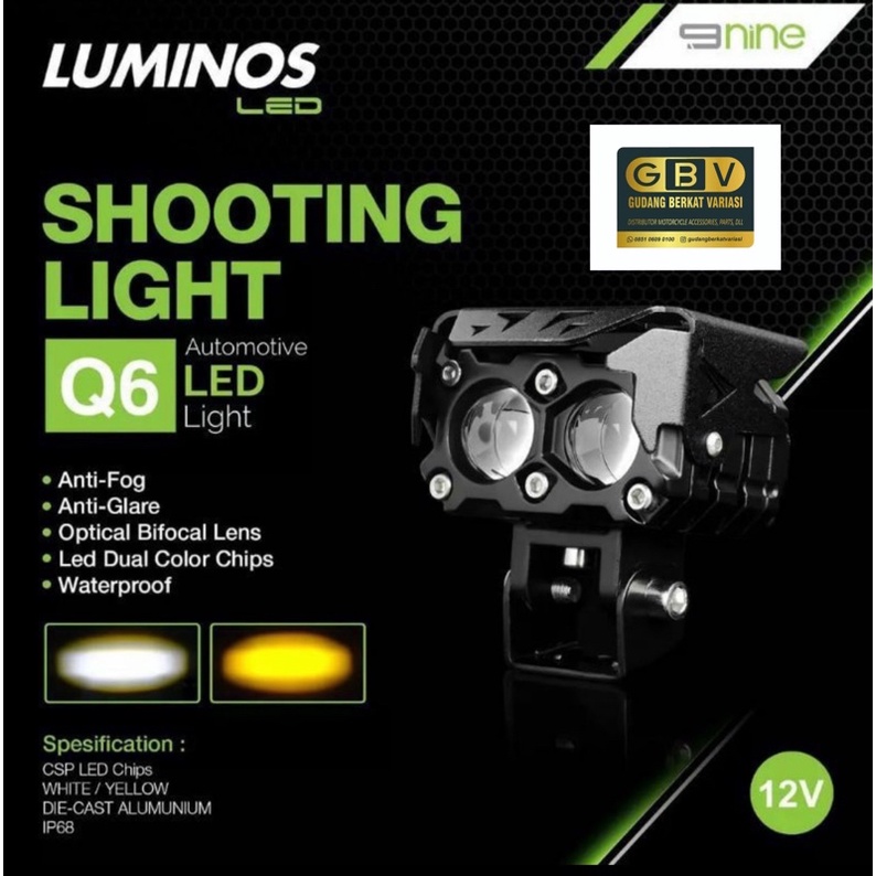Jual Lampu sorot depan led motor luminos original Q6 2 mata 2 warna ...