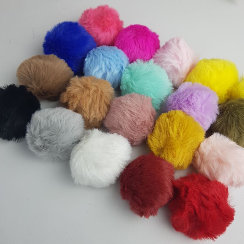 Jual kode A18-38 POMPOM 5 CM POM POM BESAR PREMIUM BULU HALUS FURBALL ...