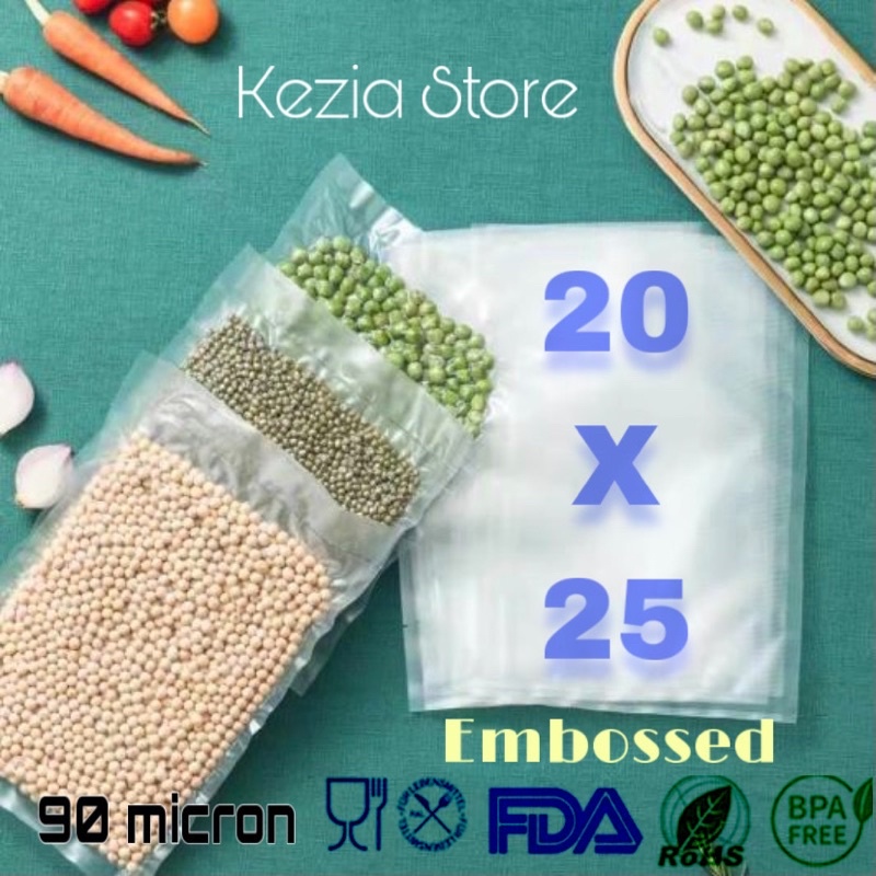 Jual Plastik Vacuum Emboss (20x25) 50 lembar / Plastik Vakum / Vakum ...