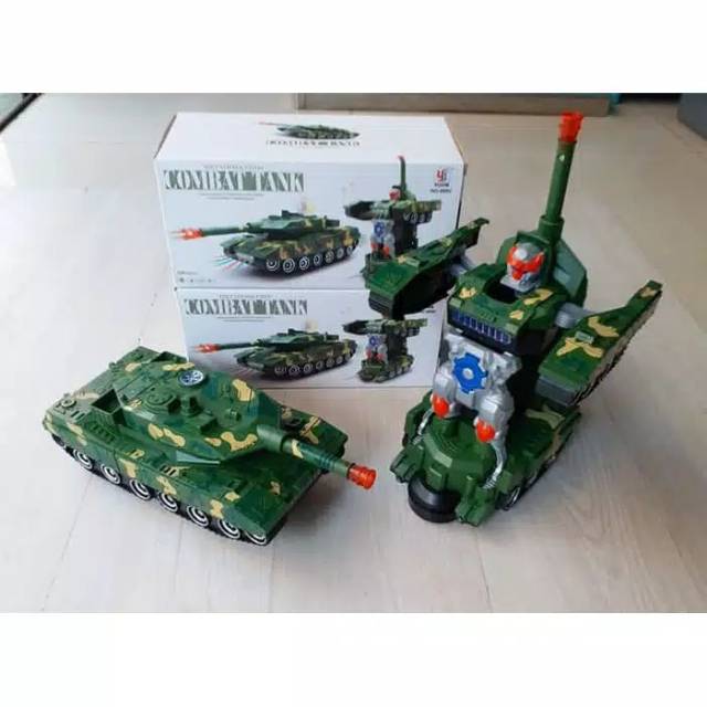 Jual MOBIL TANK MILITER 2IN1 TANK JADI ROBOT MAINAN MOBIL ROBOT COMBAT ...