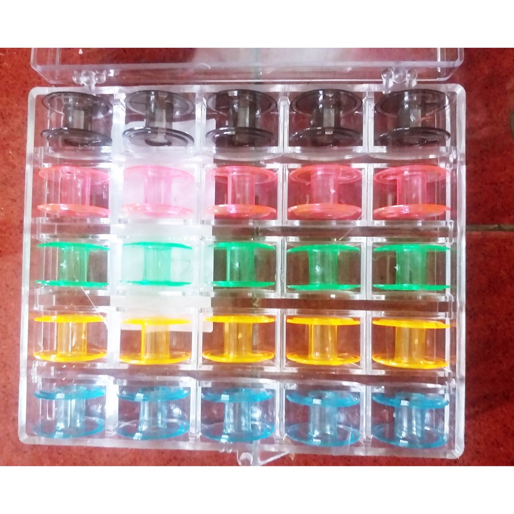 Jual Bobbin / Spool plastik warna mesin jahit set | Shopee Indonesia