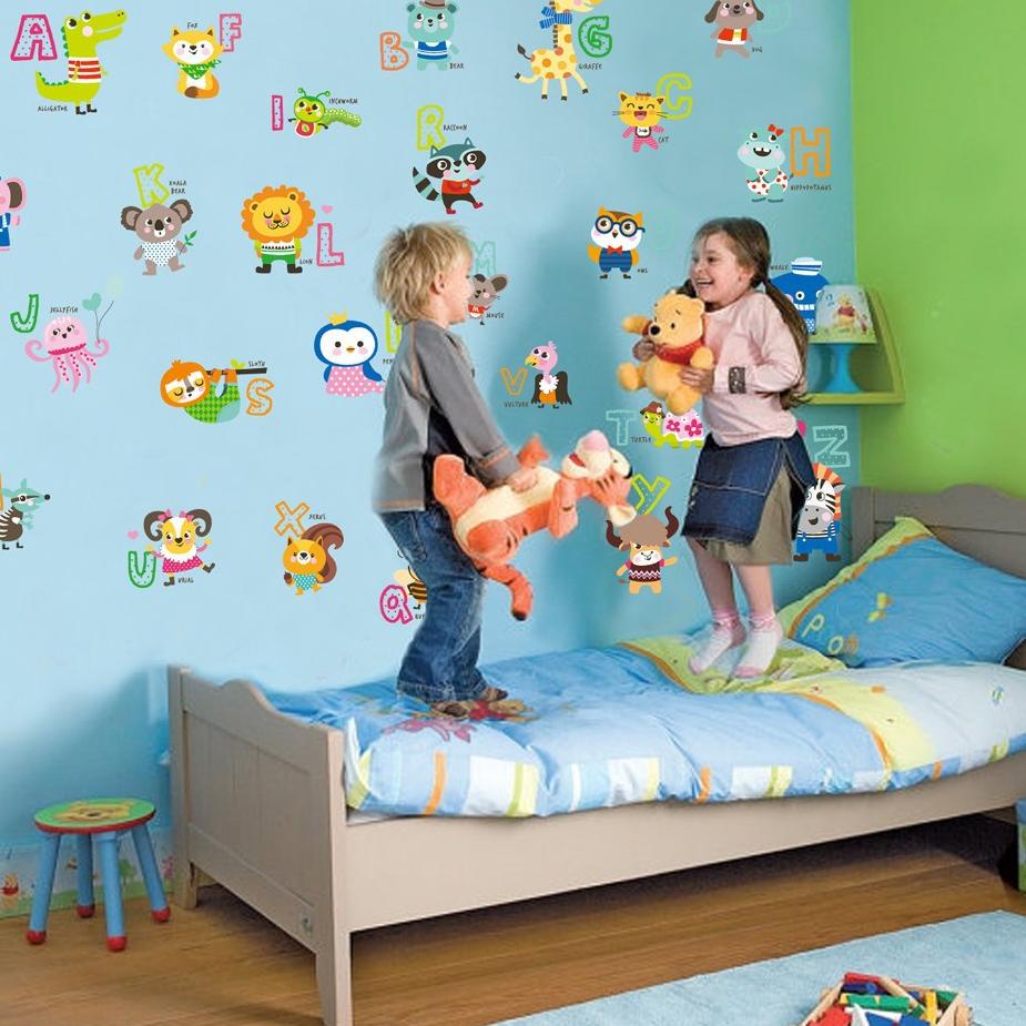 Jual Kekinian - STIKER DINDING WALL STICKER ALPHABET ANIMAL ABCD ...