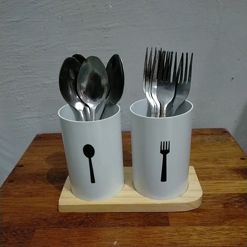 Jual tempat sendok/tempat sendok garpu/tempat sendok estetik/rak sendok ...