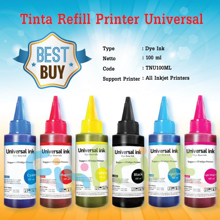 Jual Tinta Dye Based Epson L1110 L3110 L3150 L5190 | Shopee Indonesia