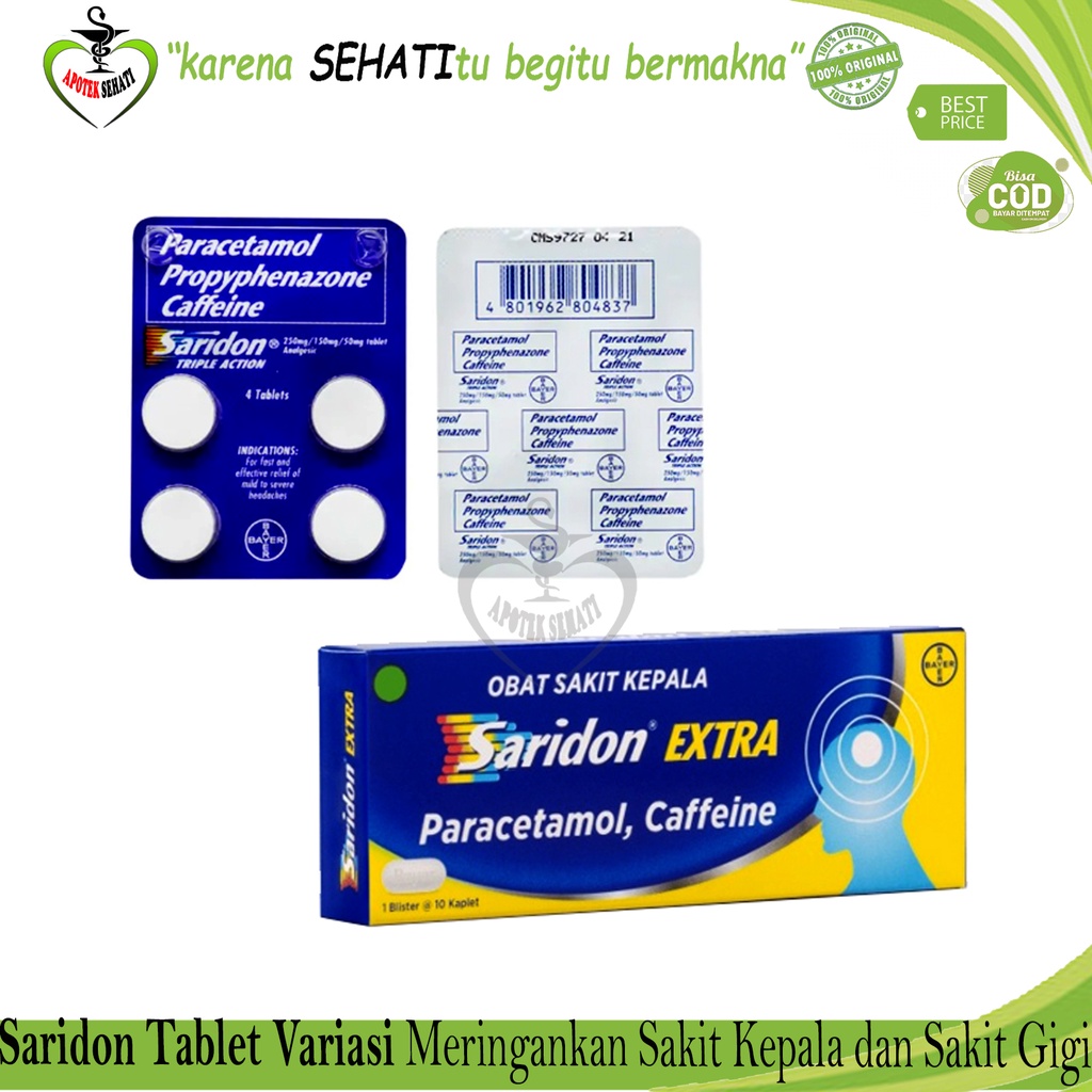 Jual Bayer Saridon Tablet Meredakan Sakit Kepala Sakit Gigi | Shopee ...