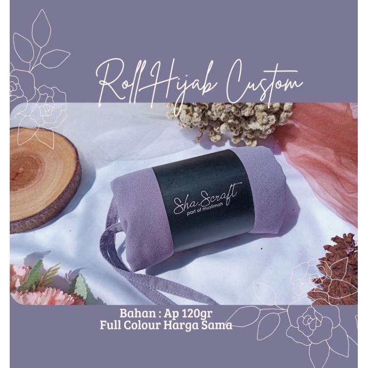 Jual (MIN 100) CETAK ROLL HIJAB FULL COLOUR *FREE DESIGN*/ROLL HIJAB ...
