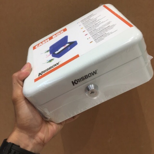 Jual Krisbow cash box kotak uang 20 cm putih | Shopee Indonesia